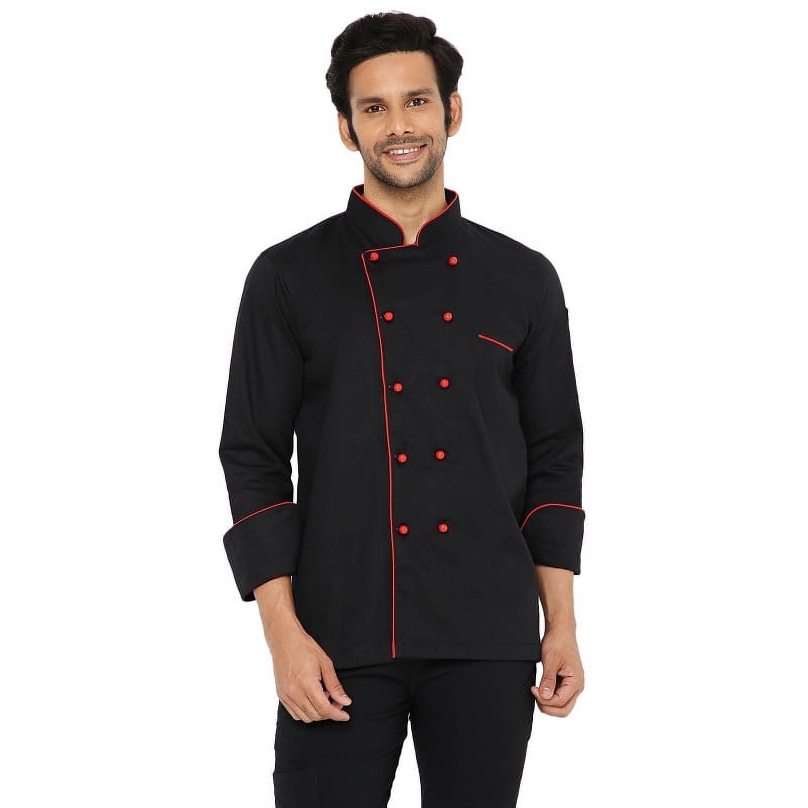 MEERA BEDDING & UNIFORMS Men's Chef Coat Pressional Hotel Kitchen Black ...