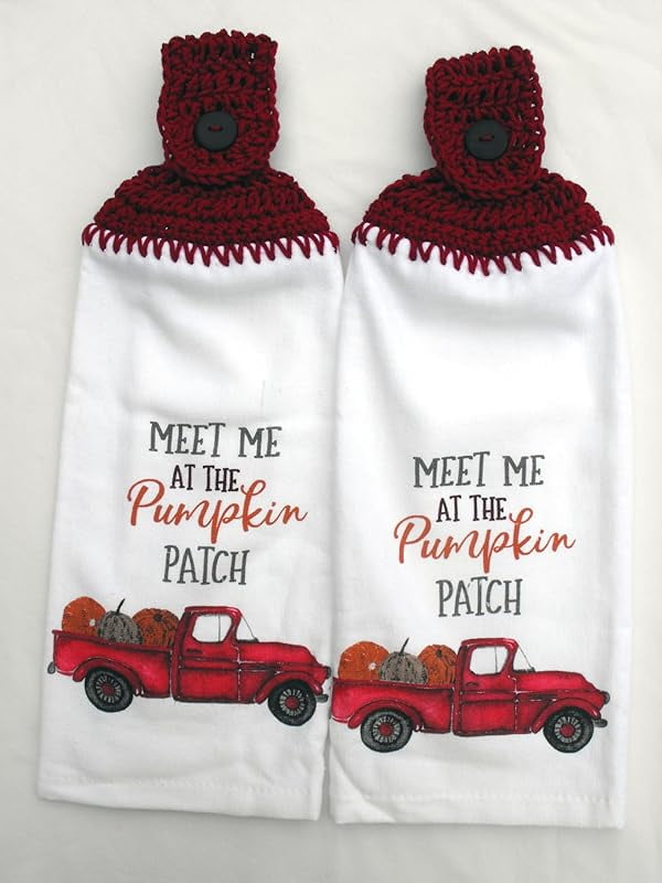 MEET ME AT THE PUMPKIN PATCH - RED TRUCK LOADED WITH PUMPKINS - 2 ...