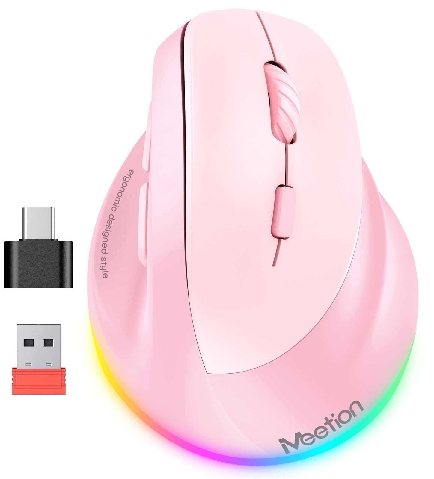MEETION Vertical Ergonomic Wireless Mouse Type-C Rechargeable, Dual ...