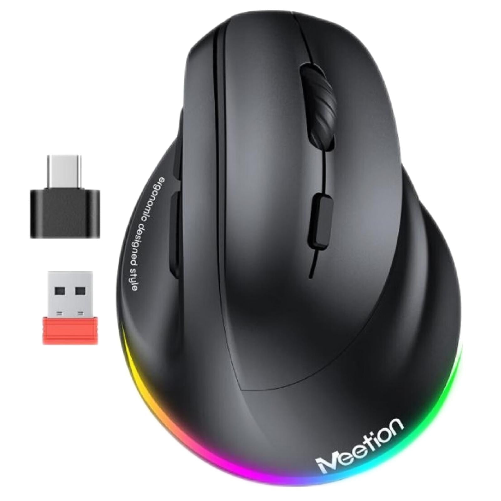 MEETION Vertical Ergonomic Wireless Mouse Type-C Rechargeable, Dual ...