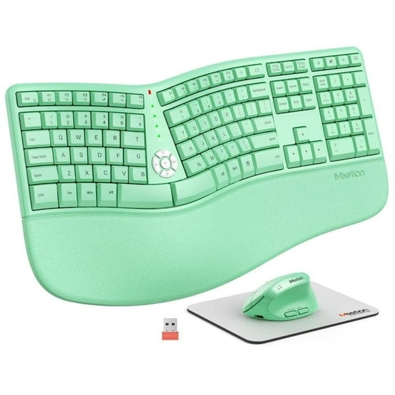Ergonomic Keyboard Mouse, EKM01 Plus Full Size Wireless Bluetooth Ergo ...