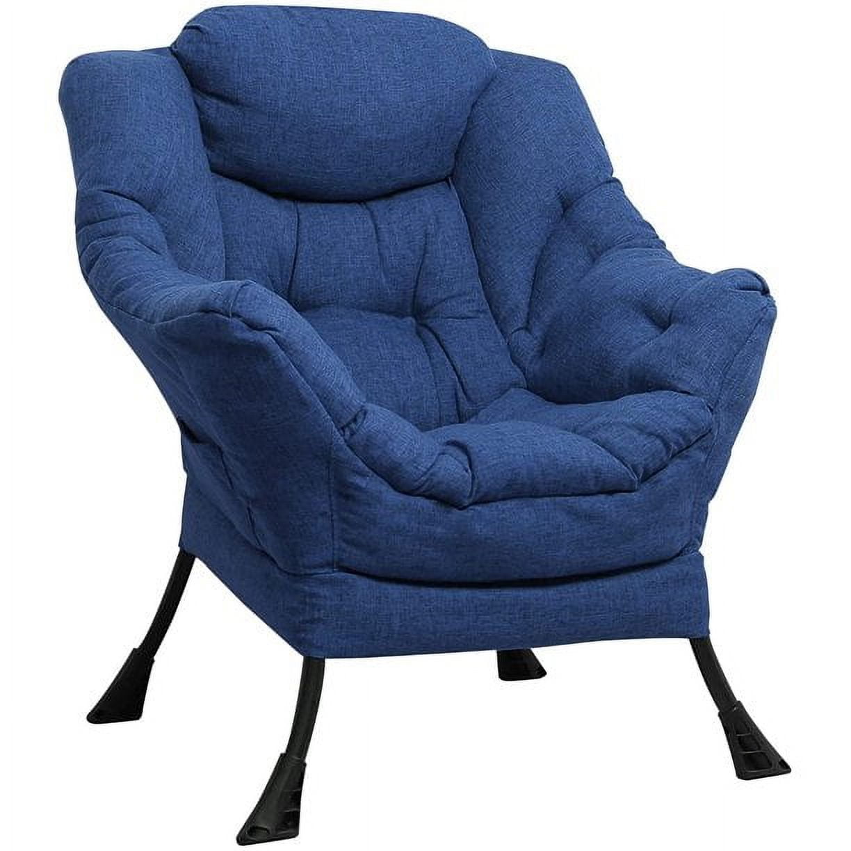 MEETWARM Comfy Indoor Reading Chair, Modern Cotton Fabric, Side Pocket ...