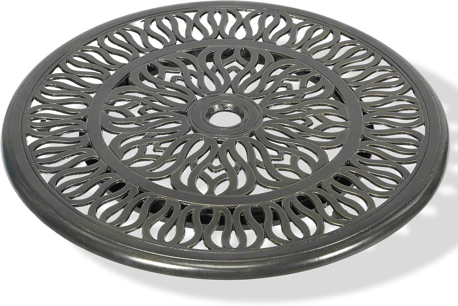 MEETWARM Outdoor 24" Lazy Susan Turntable for Table, All Weather Cast ...