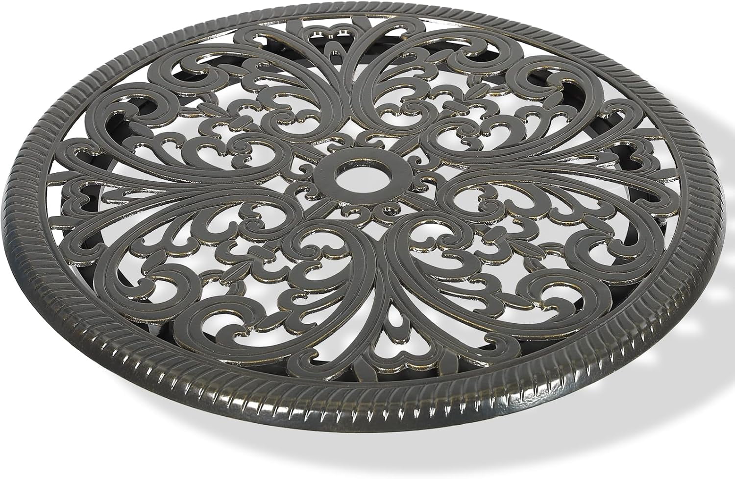 MEETWARM Outdoor 24" Lazy Susan Turntable for Table, All Weather Cast ...