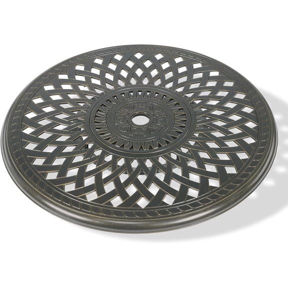 MEETWARM Outdoor 24" Lazy Susan Turntable for Table, All Weather Cast ...