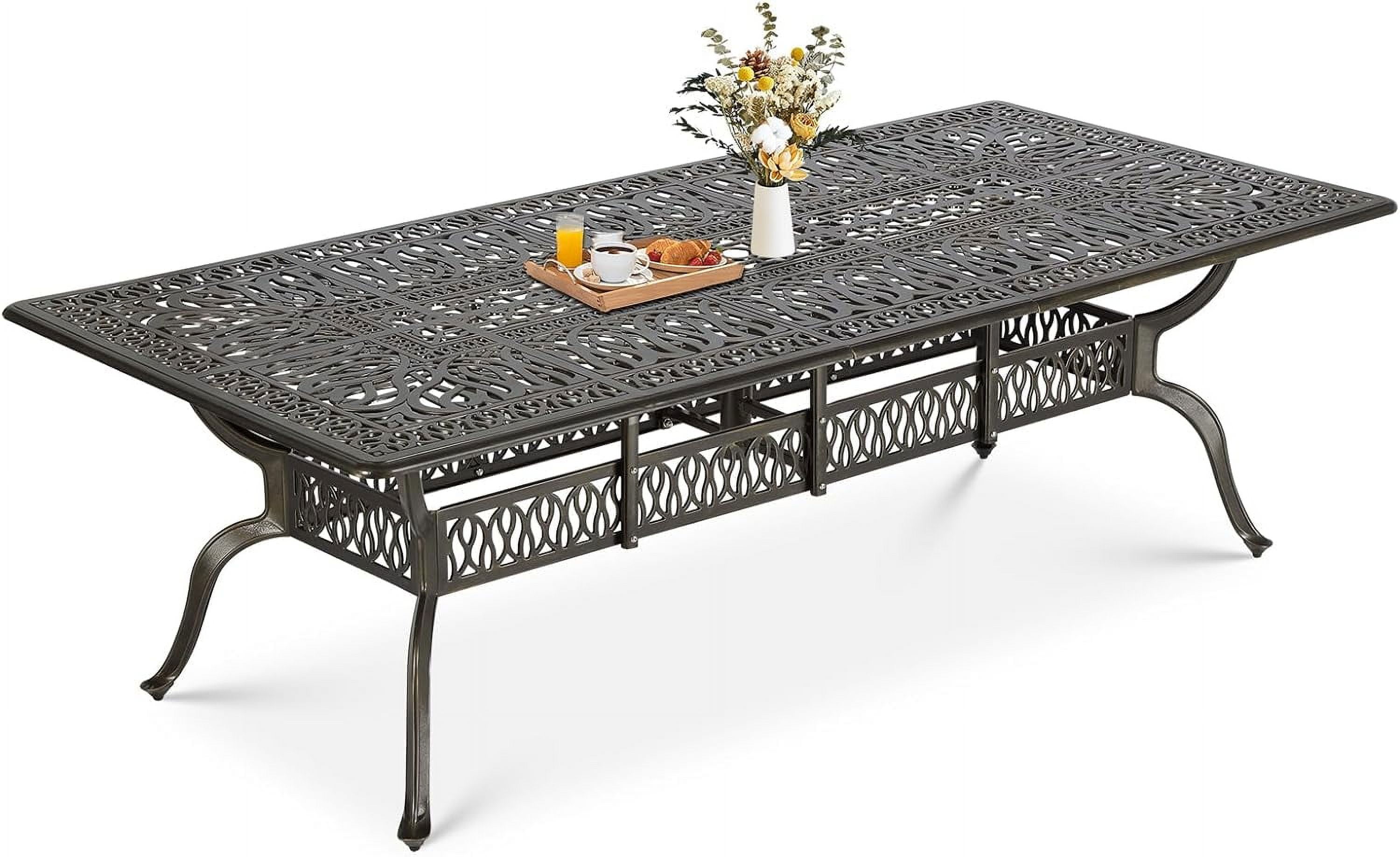 "MEETWARM 94.5"" All-Weather Cast Aluminum Patio Table, Fits 8-10 ...