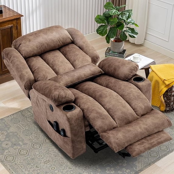 MEETWARM Oversized Dual Motor Power Lift Recliner- Lay-Flat Electric ...