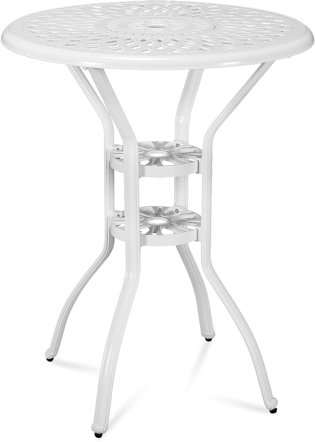 MEETWARM Patio Height Bar Table, 31" Bar Height Bistro Table, Outdoor ...