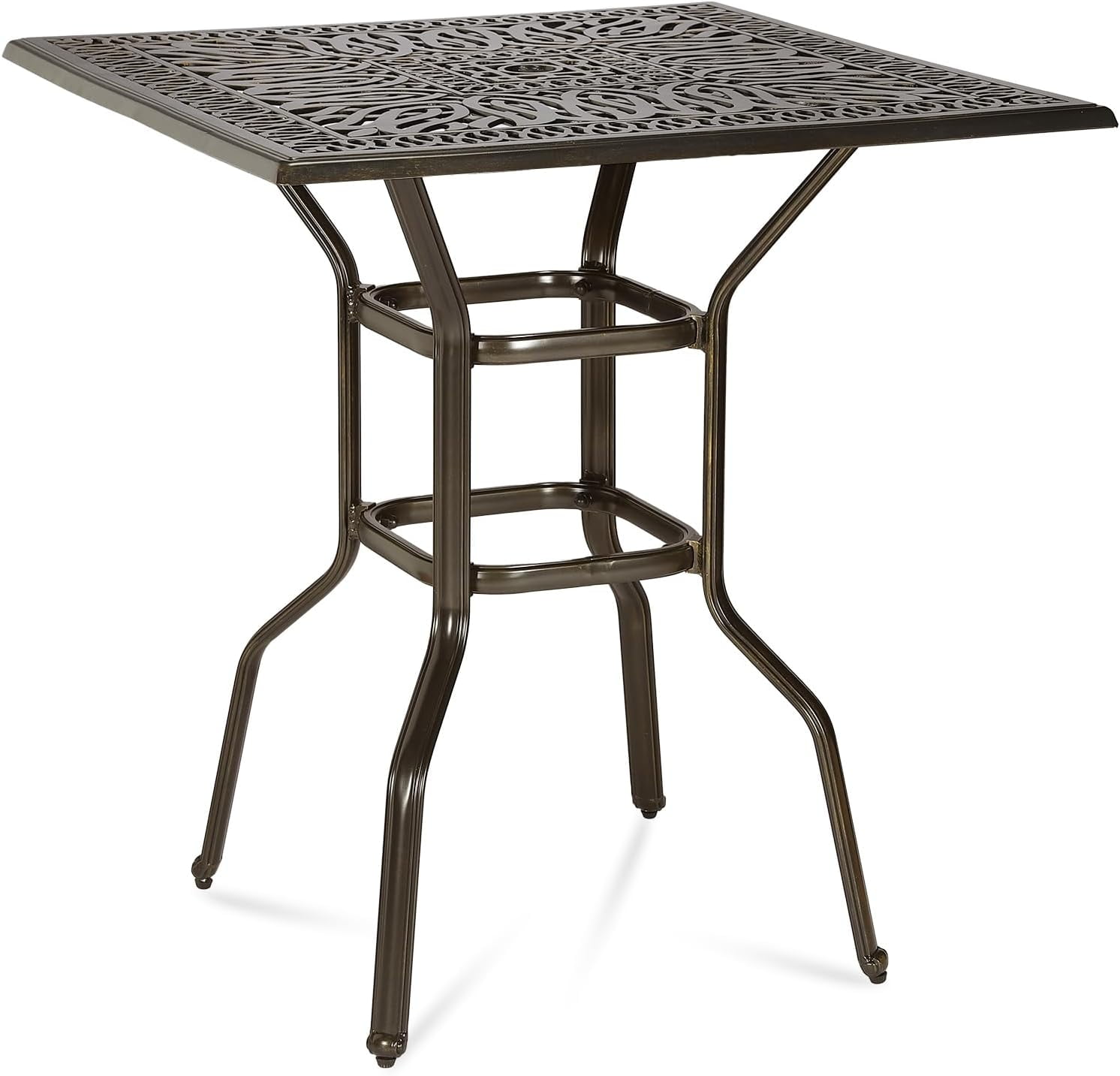 MEETWARM Patio Height Bar Table, 35.4" Bar Height Bistro Table, Outdoor ...