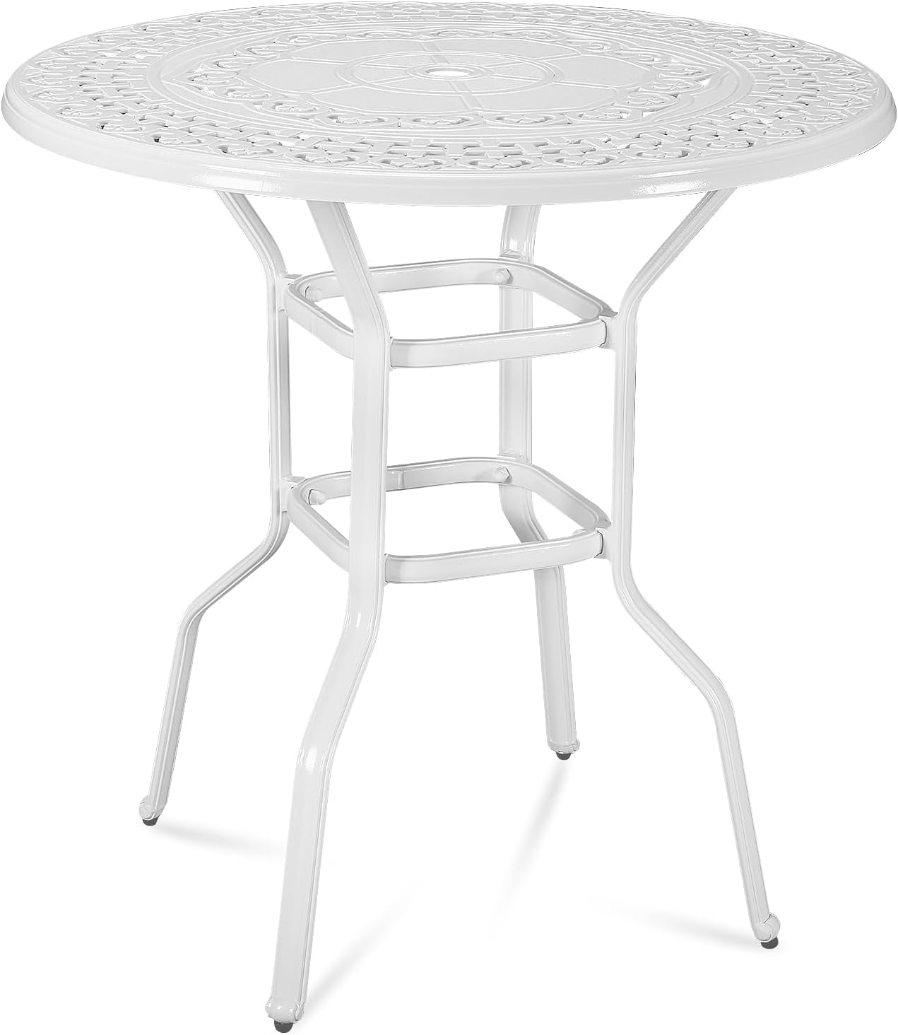 MEETWARM Patio Height Bar Table, 38.5" Bar Height Bistro Table, Outdoor ...