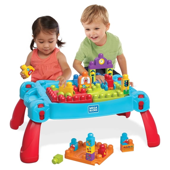 Mega Bloks Build ‚Äòn Learn Table Activity Set, 28 Big Blocks - Walmart.com