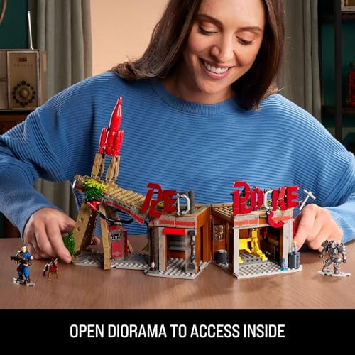 MEGA Fallout Action Figures Building Toys, Red Rocket Truck Stop with ...