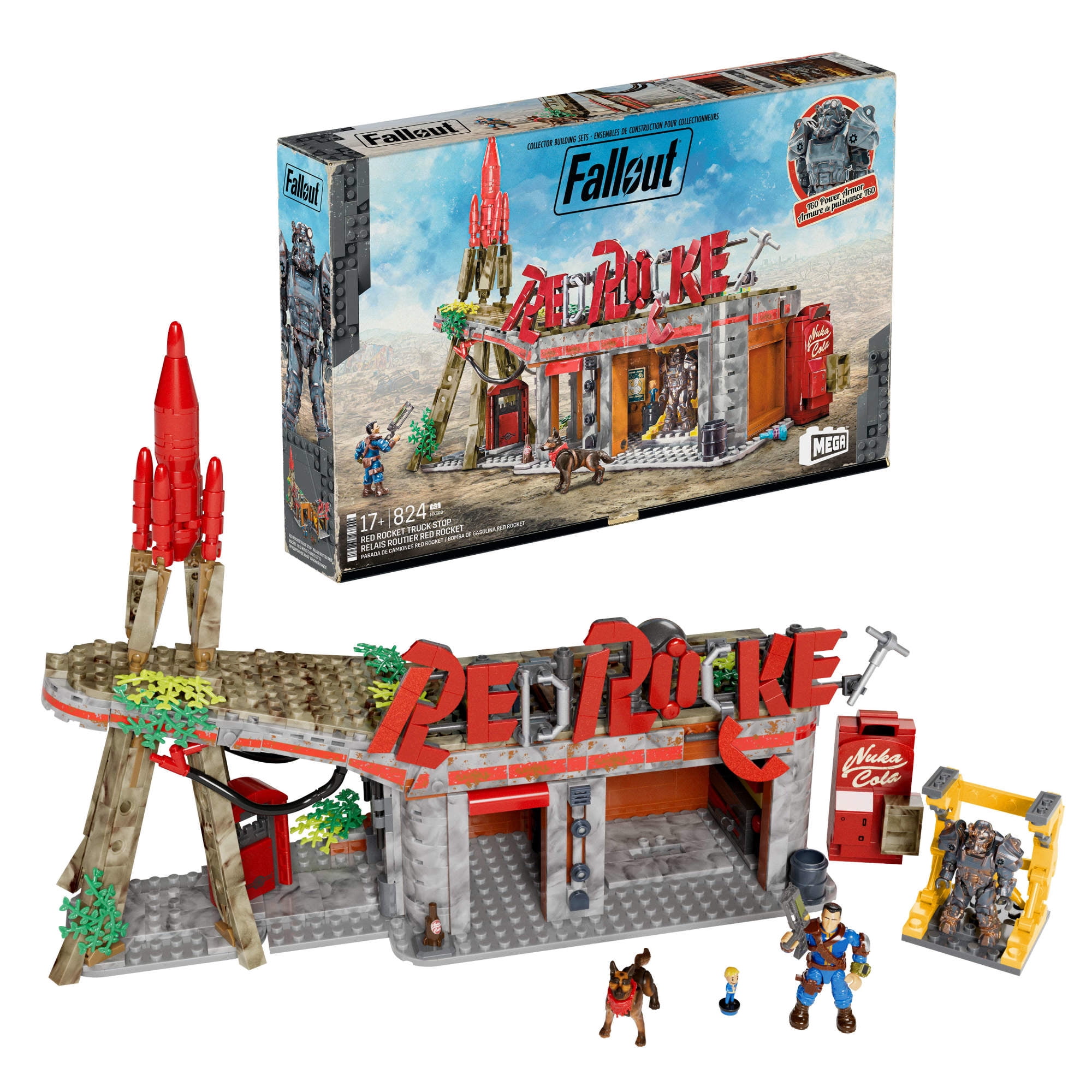 MEGA Fallout Red Rocket Building Toy Kit with 2 Action Figures (824 ...