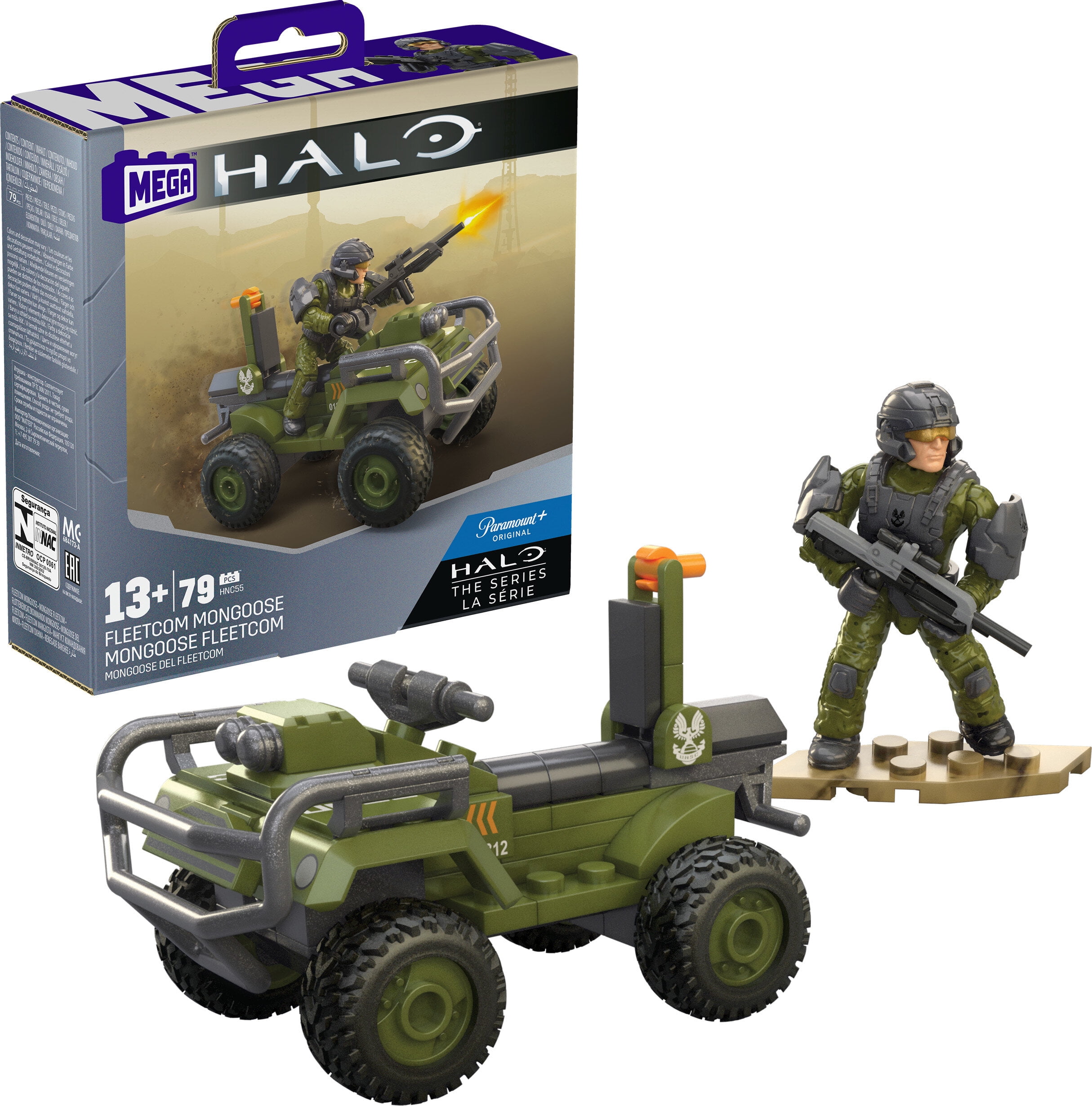 MEGA Halo FLEETCOM Mongoose Vehicle Kit, 79 pcs, Micro Action Figure ...