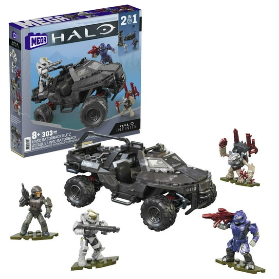 MEGA Halo Infinite UNSC Razorback Blitz Vehicle Building Kit with Brute ...