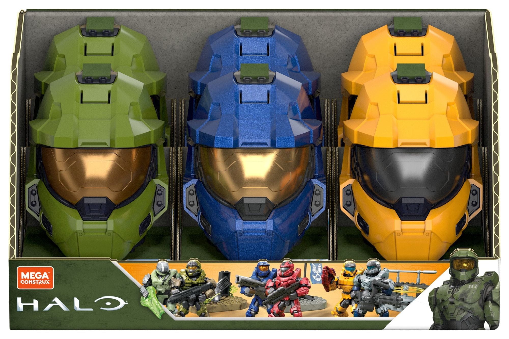 MEGA Halo Spartan Helmet Collection Building Kit with Mini Action ...