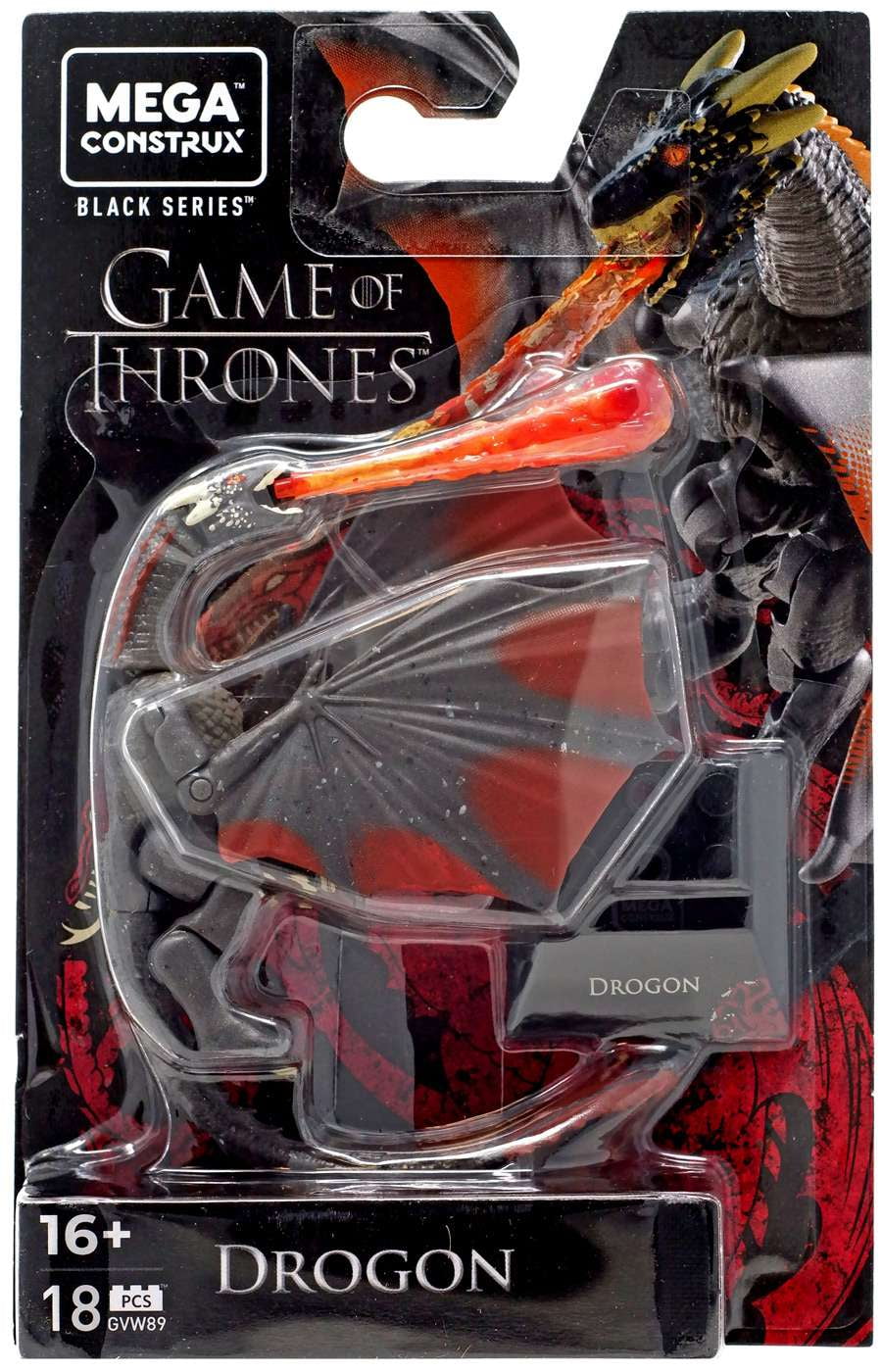 MEGA MCX Game of Thrones Drogon Micro Action Figure, Black, 0.071 lb ...