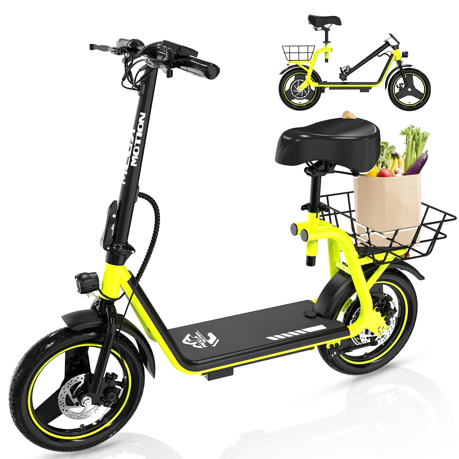 Free Shipping! MEGA MOTION Electric Scooter Ebike, 400W Foldable Scooter with Seat 18.6MPH/7.8Ah ...