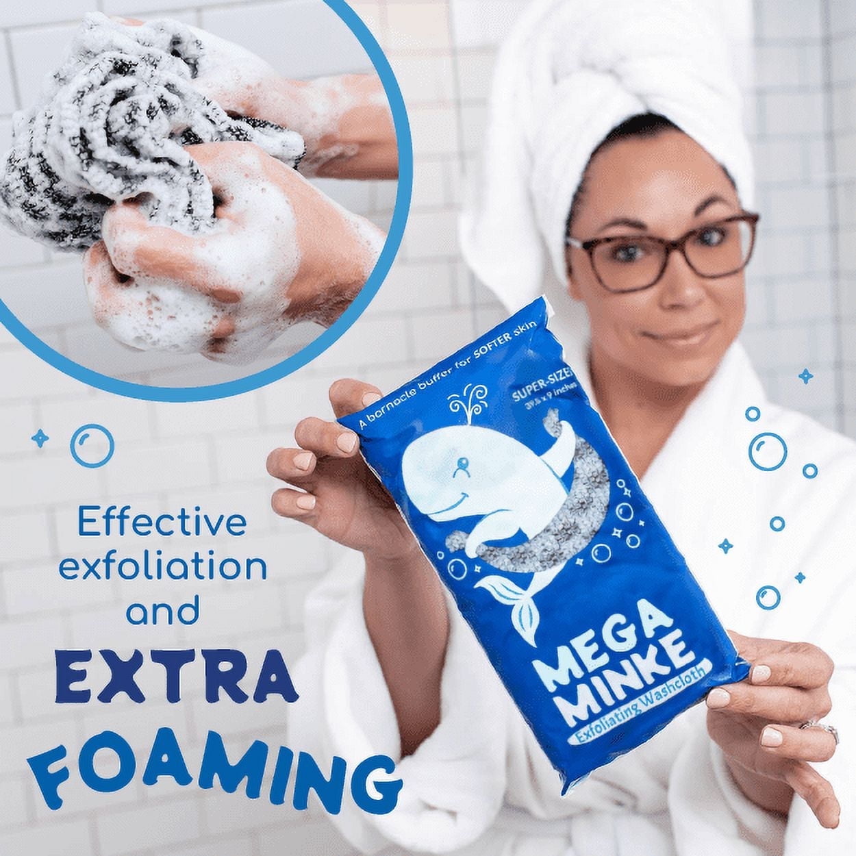 MEGA Minke Exfoliating Washcloth, Barnacle Buster for Super Soft Skin ...