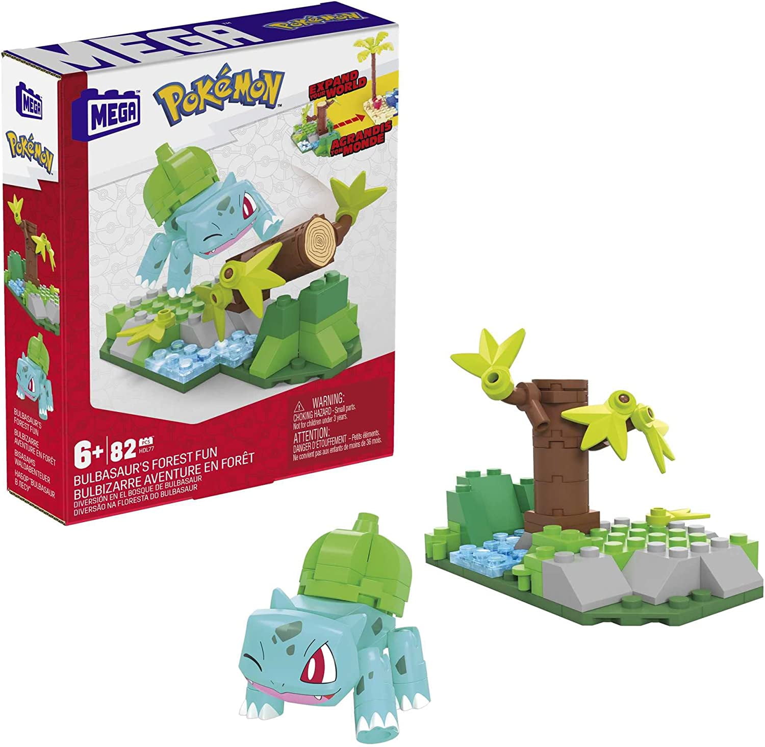 MEGA Pokémon Action Figure Building Toys Set For Kids, Bulbasaur'S Forest Fun With 82 Pieces, 1 ...