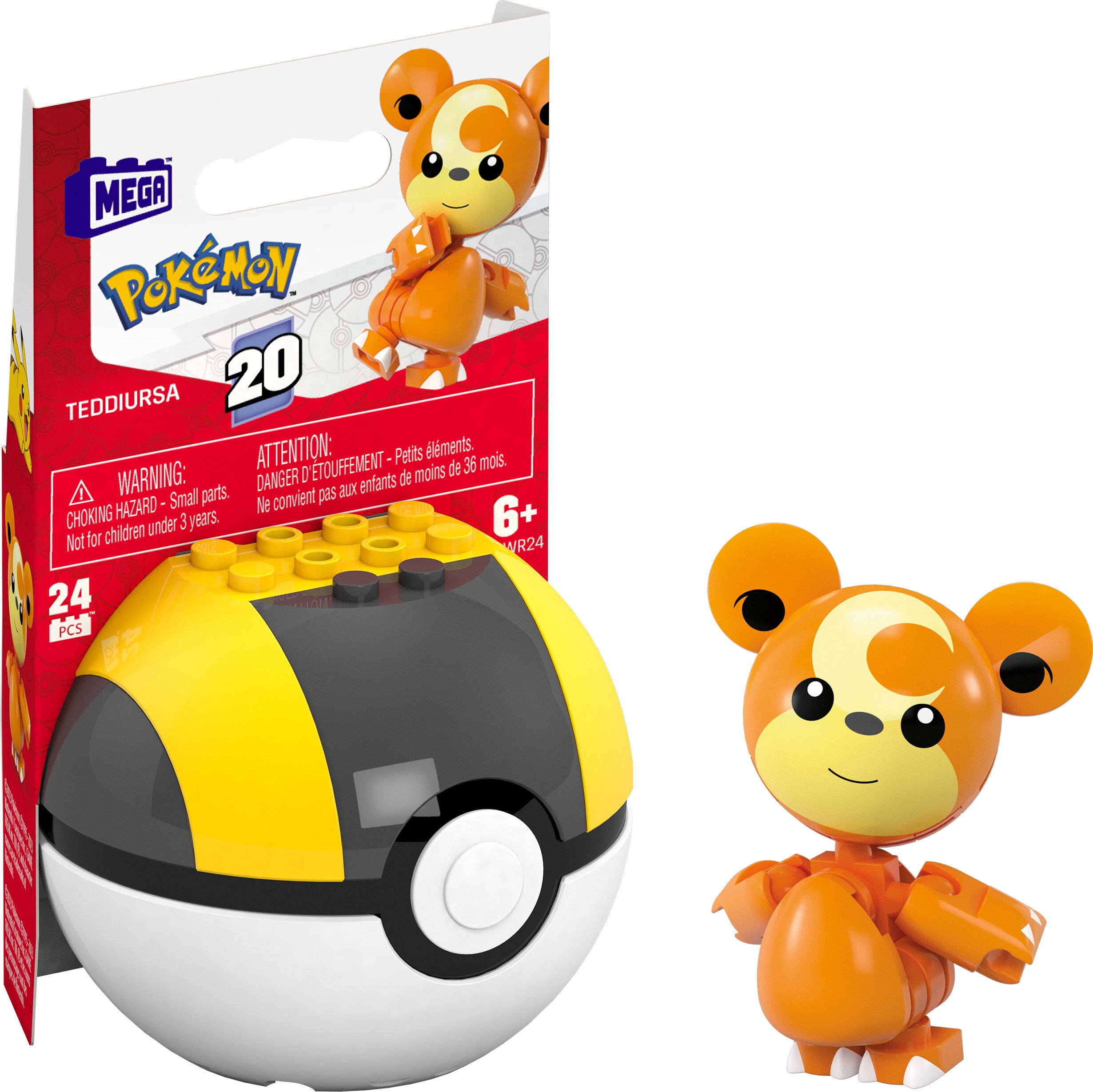 MEGA Pokémon Teddiursa Building Toy Kit, Poseable Action Figure (24 Pieces) for Kids - Walmart.com