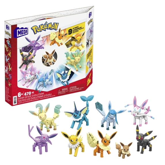MEGA Pokémon Action Figure Building Toys, 470 Pieces, Eevee Evolutions ...
