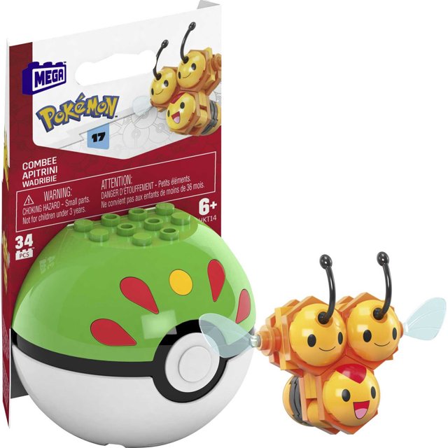 MEGA Pokemon Building Toy Kit Combee (15 Pieces) with 1 Action Figure ...