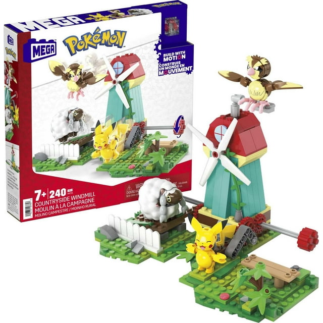 MEGA Pokemon Pikachu Set Construction Blocks: Countryside Windmill ...