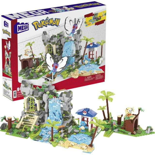 MEGA Pokemon Playset with 4 Action Figures - Jungle Voyage Building Toy ...