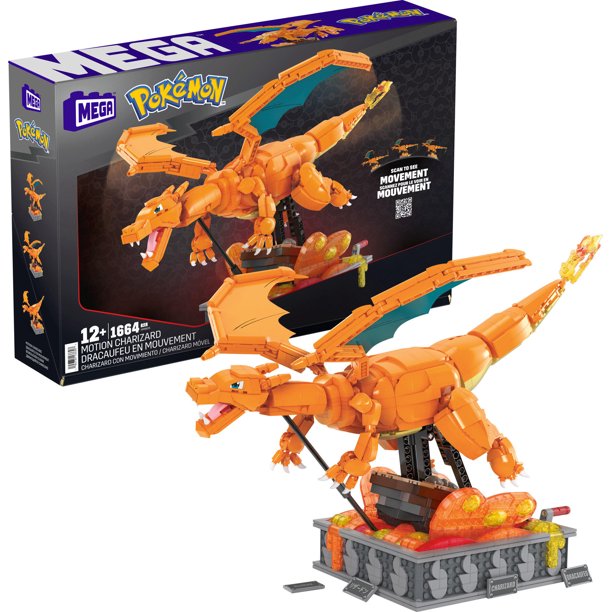 MEGA Pokemon Charizard Building Kit with Motion (1663 Pieces) for ...