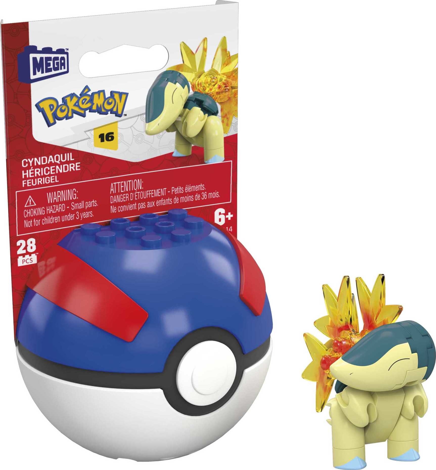 MEGA Pokemon Cyndaquil Construction Battle Set, 28-Piece Building Kit ...