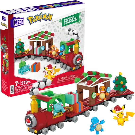 MEGA, Pokemon Holiday Train, 4 Bags Set, Buildable with 373 bricks ...