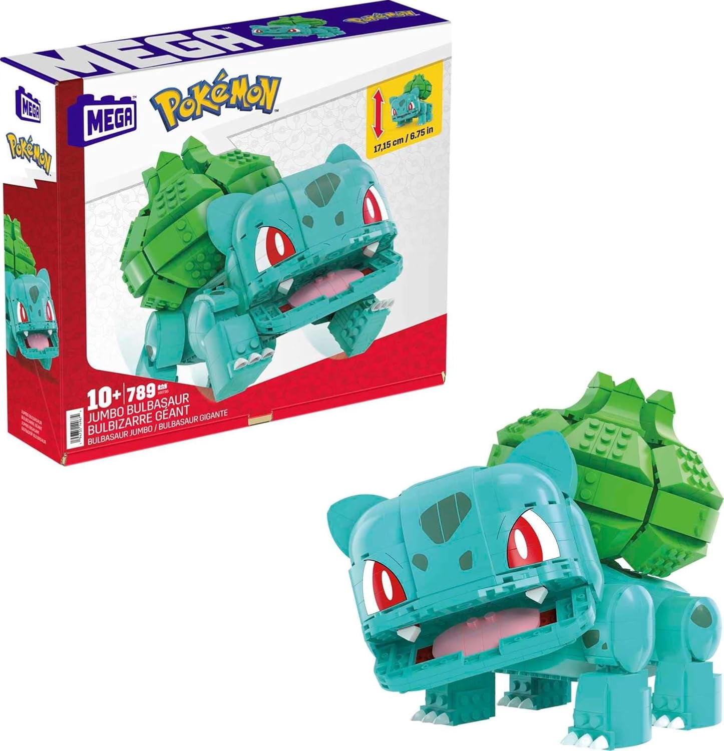 MEGA Pokemon Jumbo Bulbasaur Action Figure Set, 78 Piece Building Set ...