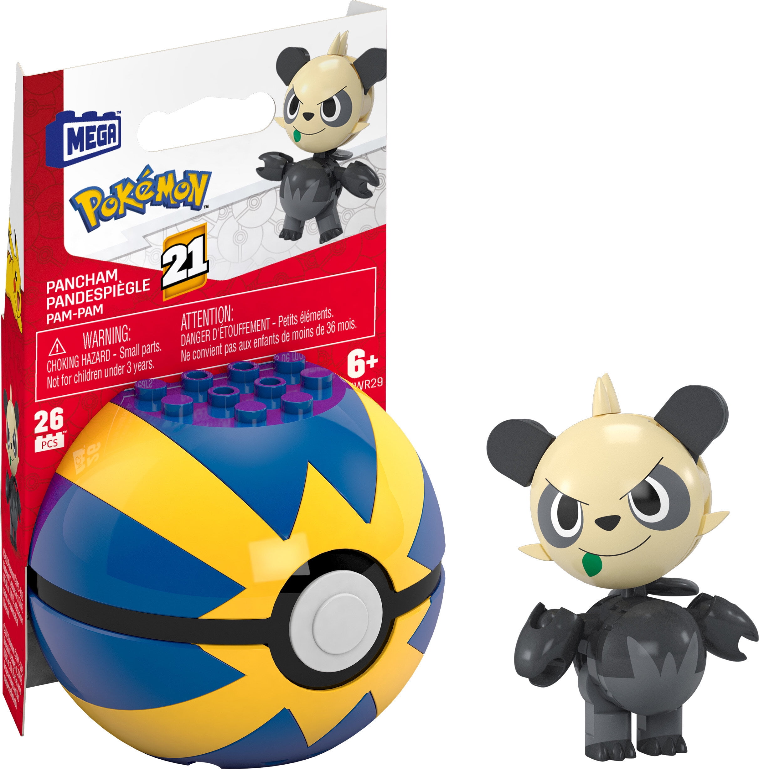 MEGA Pokemon Pancham Building Toy Kit, Poseable Action Figure (26 ...