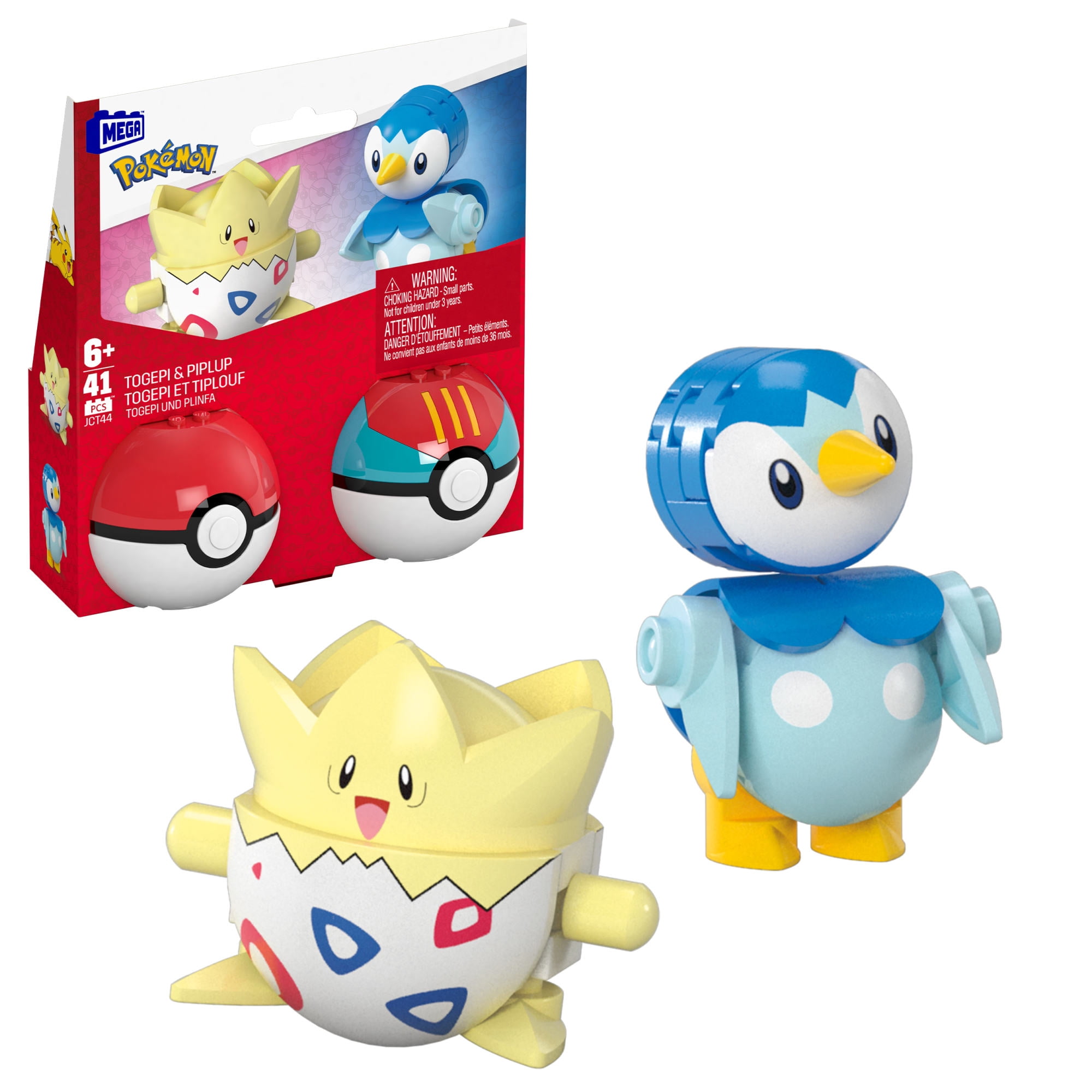 MEGA Pokemon Poke Ball 2-Pack Building Toy Kits with 2 Action Figures ...