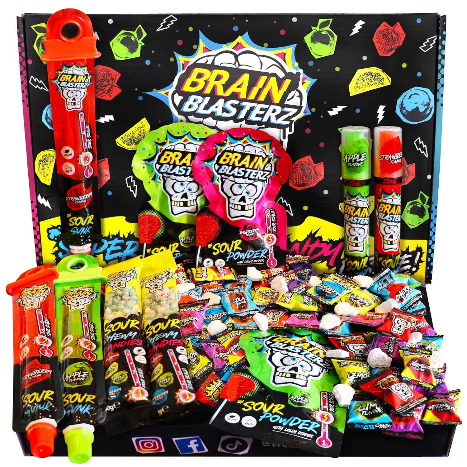 MEGA Sour Candy Variety Pack, Sour Candy Box w/ 22 pcs, Christmas Candy ...