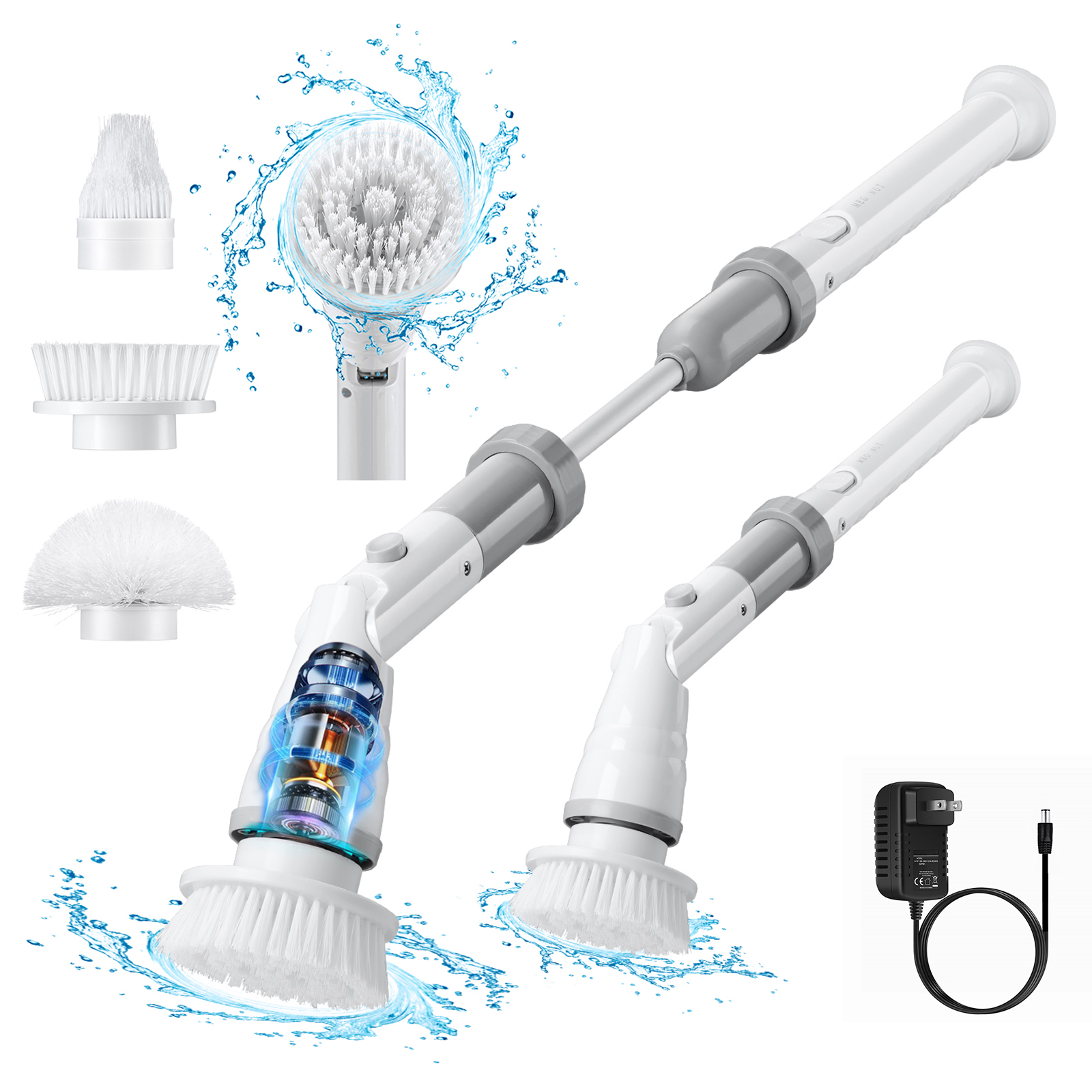 Household Replaceable Retractable Cleaning Brushes 360° Rotatable ...