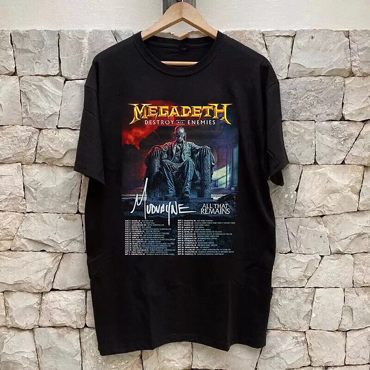 MEGADETH Destroy All Enemies US Tour Date 2024 T Shirt Full Size ...
