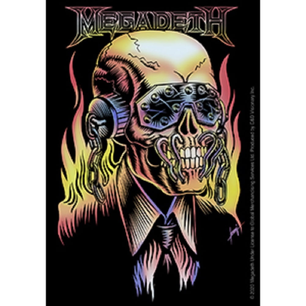 MEGADETH ON FIRE STICKER - Megadeth Orignal Artwork Premium Decal ...