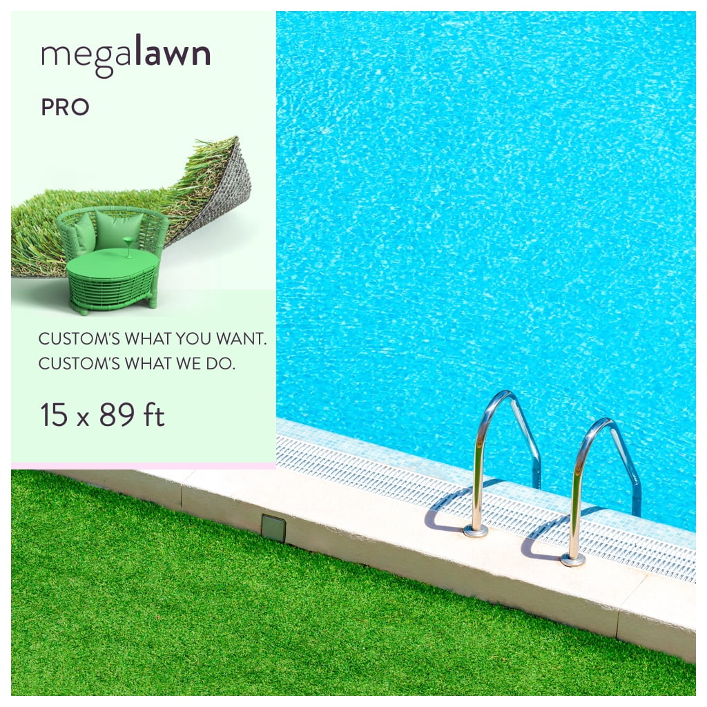 MEGAGRASS MegaLawn Pro 15 x 89 Feet Artificial Grass for Pet Lawn and ...