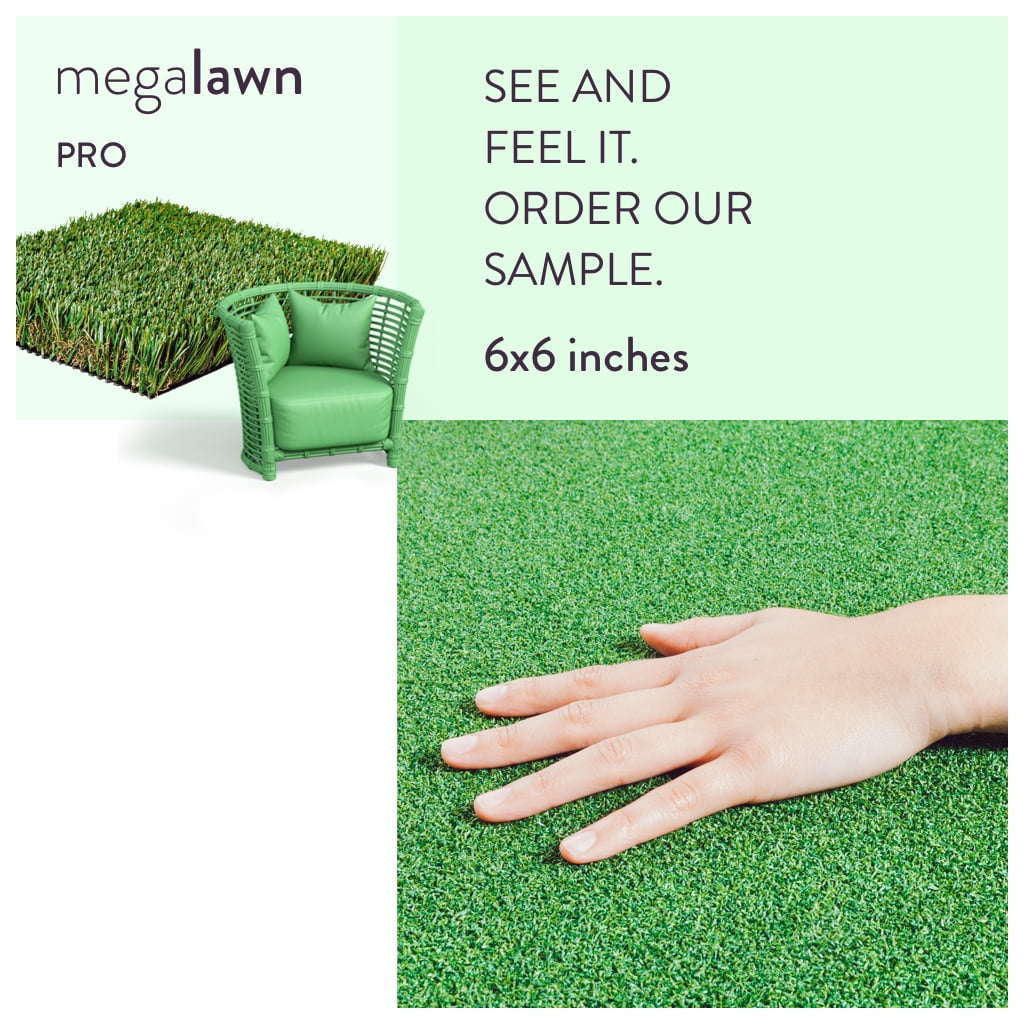 MEGAGRASS MegaLawn Pro 6 x 6 Inches Sample Artificial Grass for Pet ...
