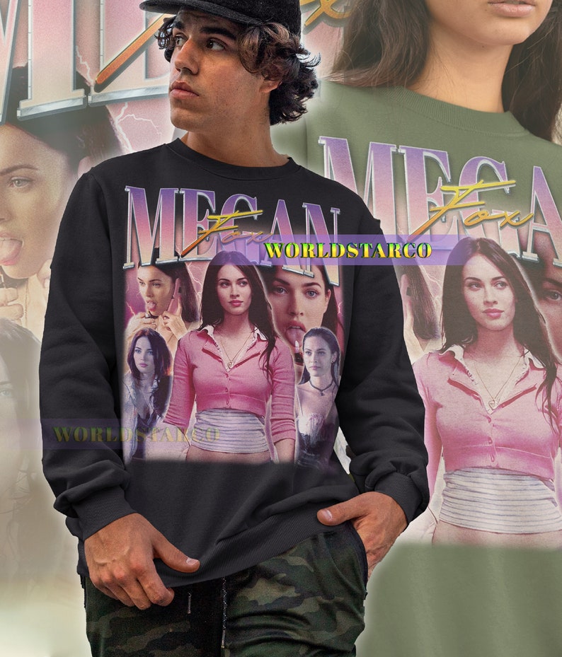MEGAN FOX Sweatshirt, Megan Fox Homage Sweatshirtter, Megan Fox Fan ...