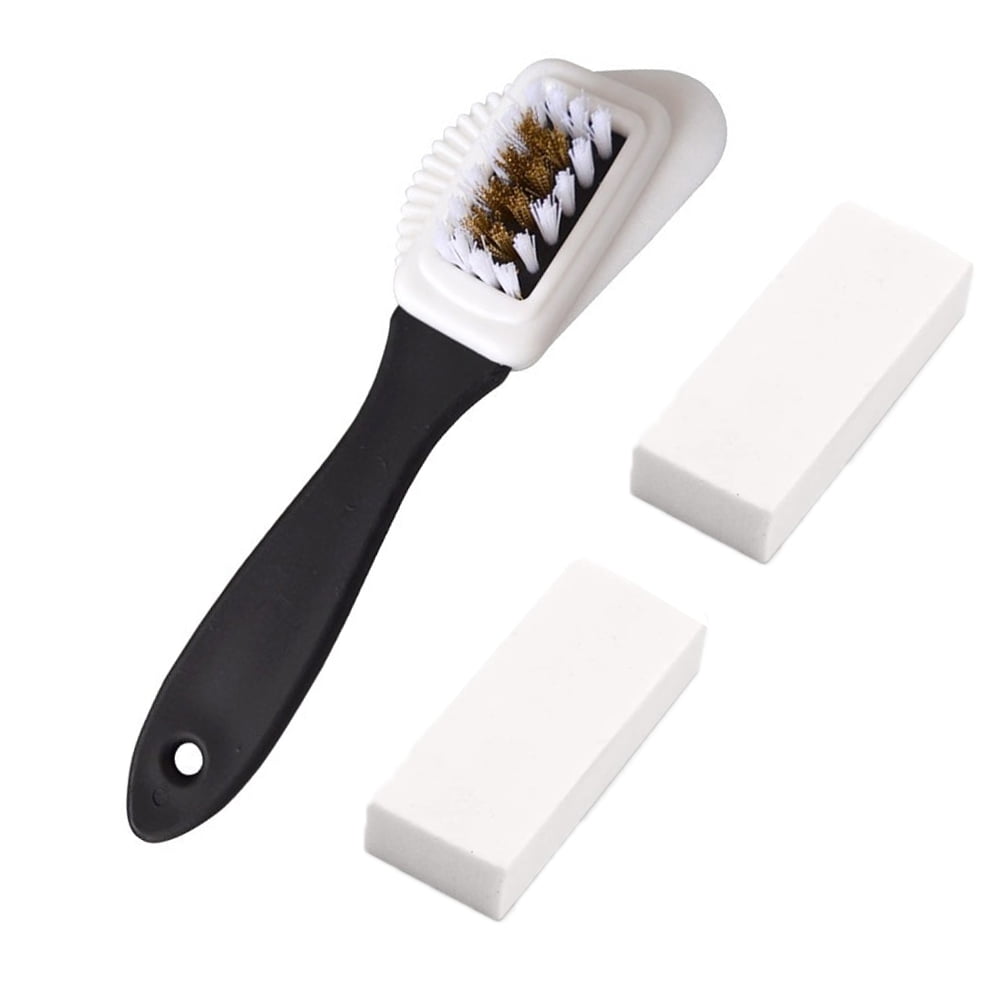 MEGICOT 1 Shoes Brushes + 2 Erasers Shoe Care Kit, 4-Way Cleaning ...