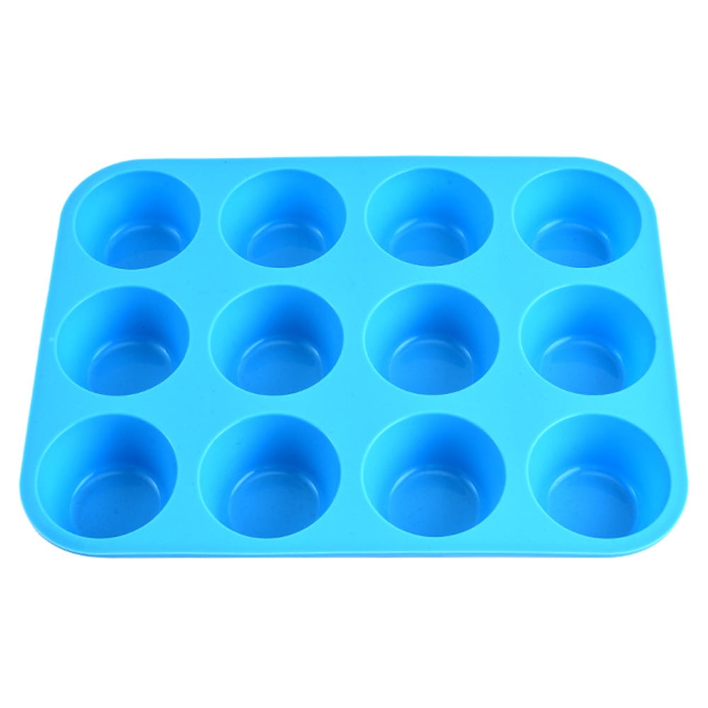 MEGICOT 12 Cups Silicone Molds for Making Muffin Cakes, Bread, Pudding ...