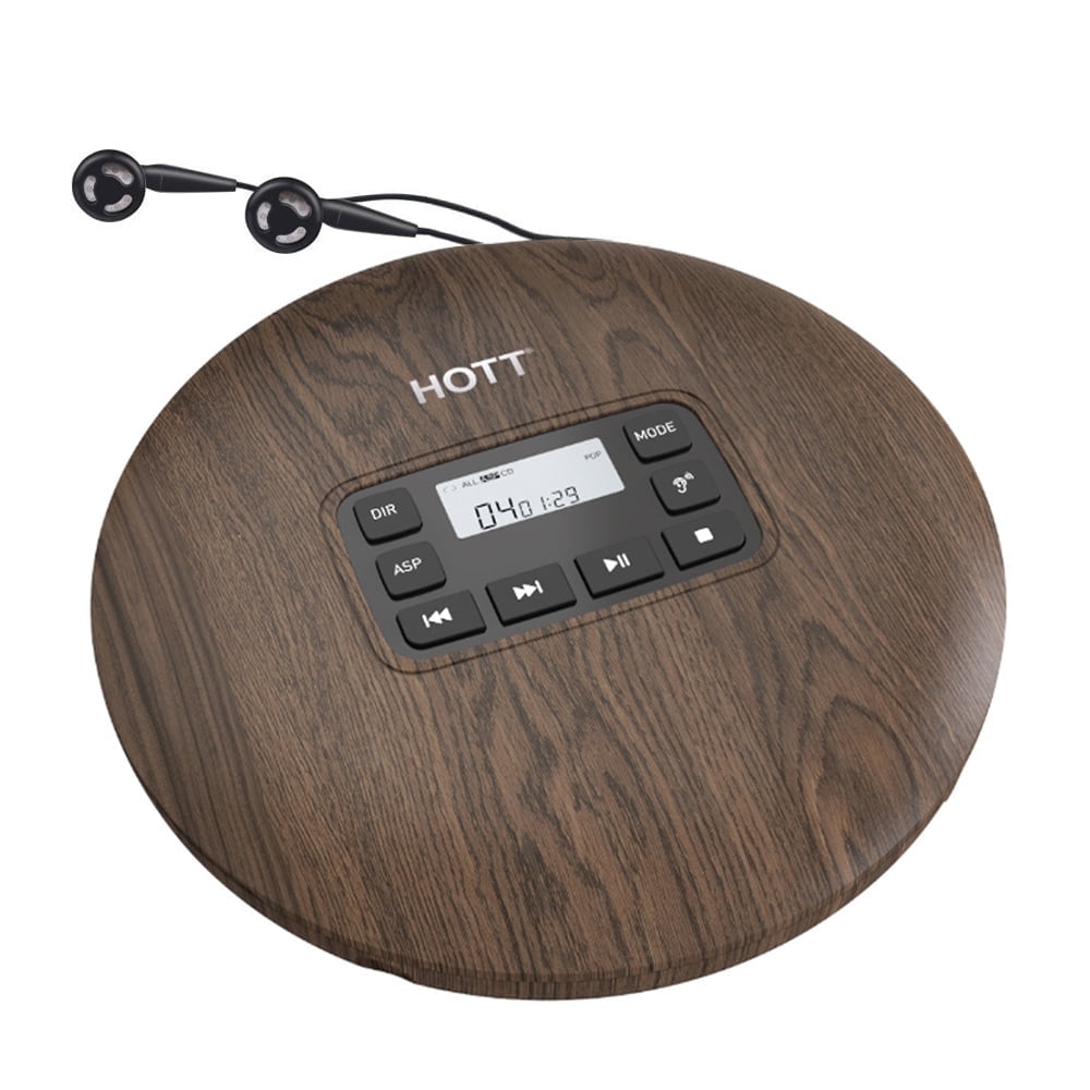 MEGICOT Portable Wood Grain Portable CD Player, Personal MP3/CD Music ...