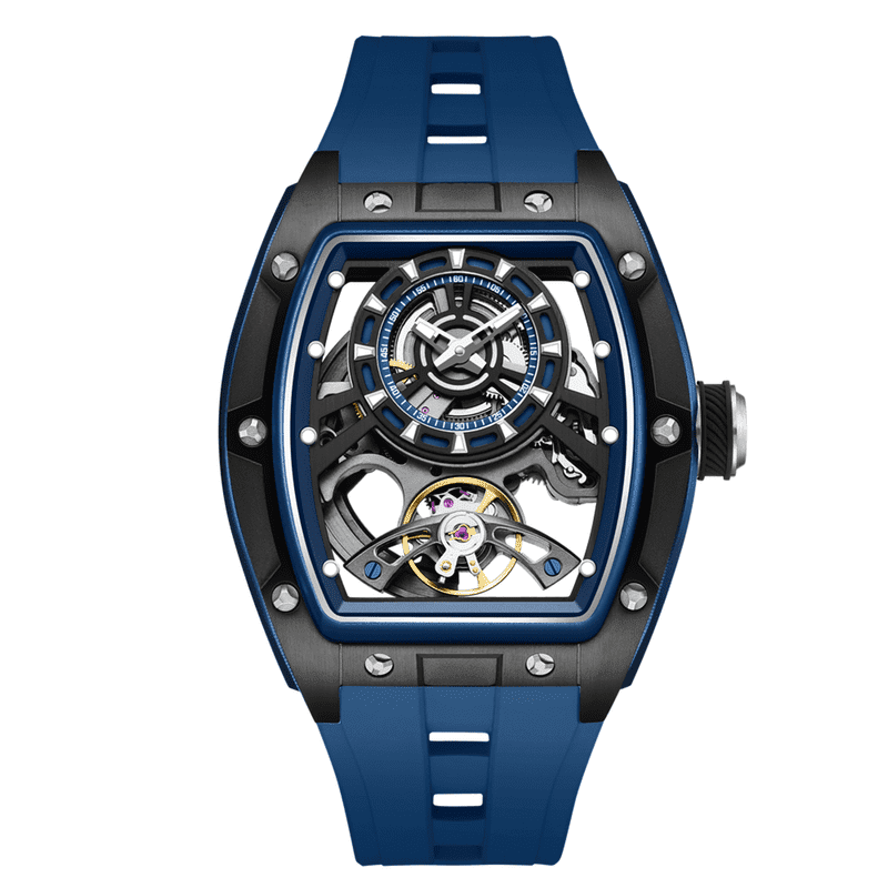 MEGIR Hollowed Dial Men Automatic Watches Steel Case Mechanical ...