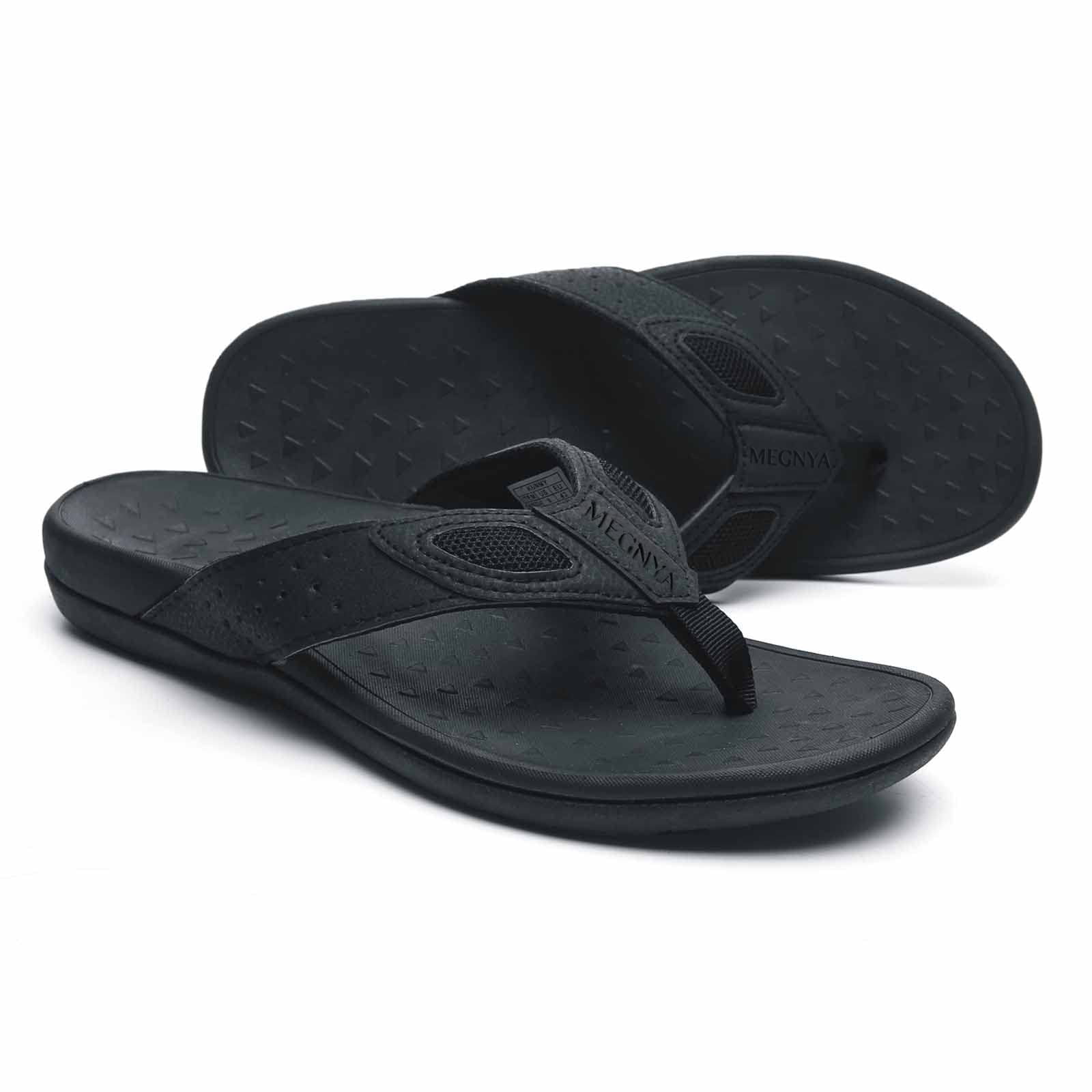 MEGNYA Mens Orthopedic Flip Flops for Plantar Fasciitis, Athletic Toe ...