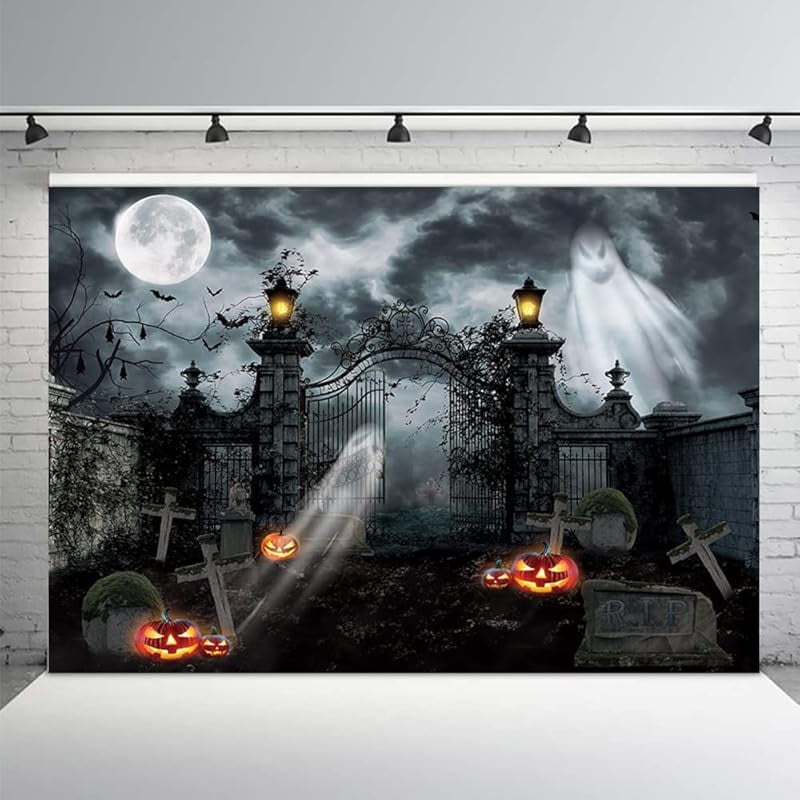 MEHOFOND 7x5ft Halloween Haunted Graveyard Photography Backdrop Gothic ...