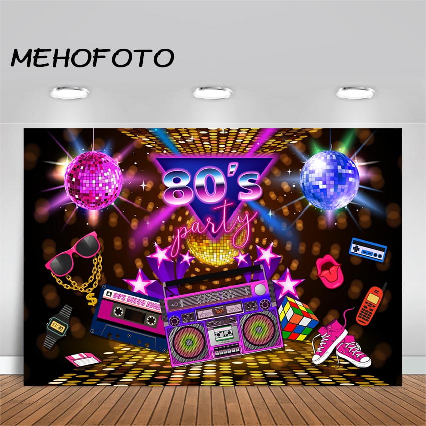 MEHOFOTO 90s Party Background for Photo Studio Graffiti Retro Radio ...
