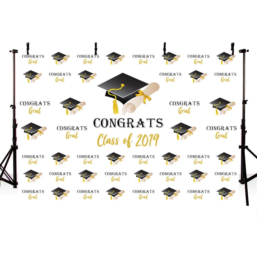 MEHOFOTO Bachelor Cap Diploma Backdrop for Photo Studio Class of 2019 ...